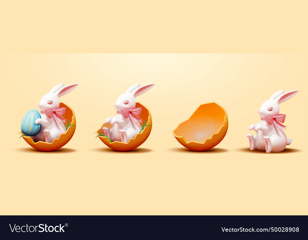 Easter bunny chocolate set Royalty Free Vector Image