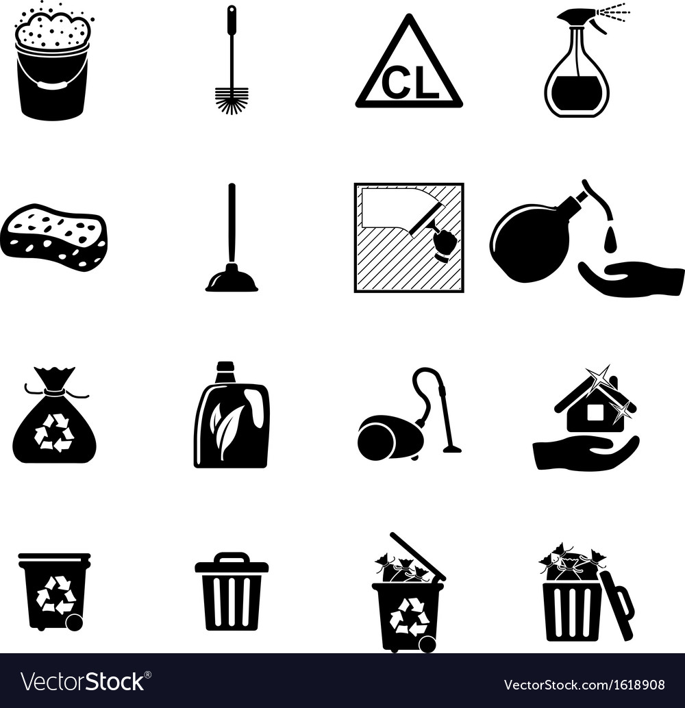 Icons set cleaning Royalty Free Vector Image - VectorStock Icons set cleaning Royalty Free Vector Image - VectorStock