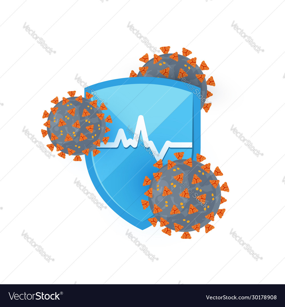 Immune System Icon In Flat Style Royalty Free Vector Image
