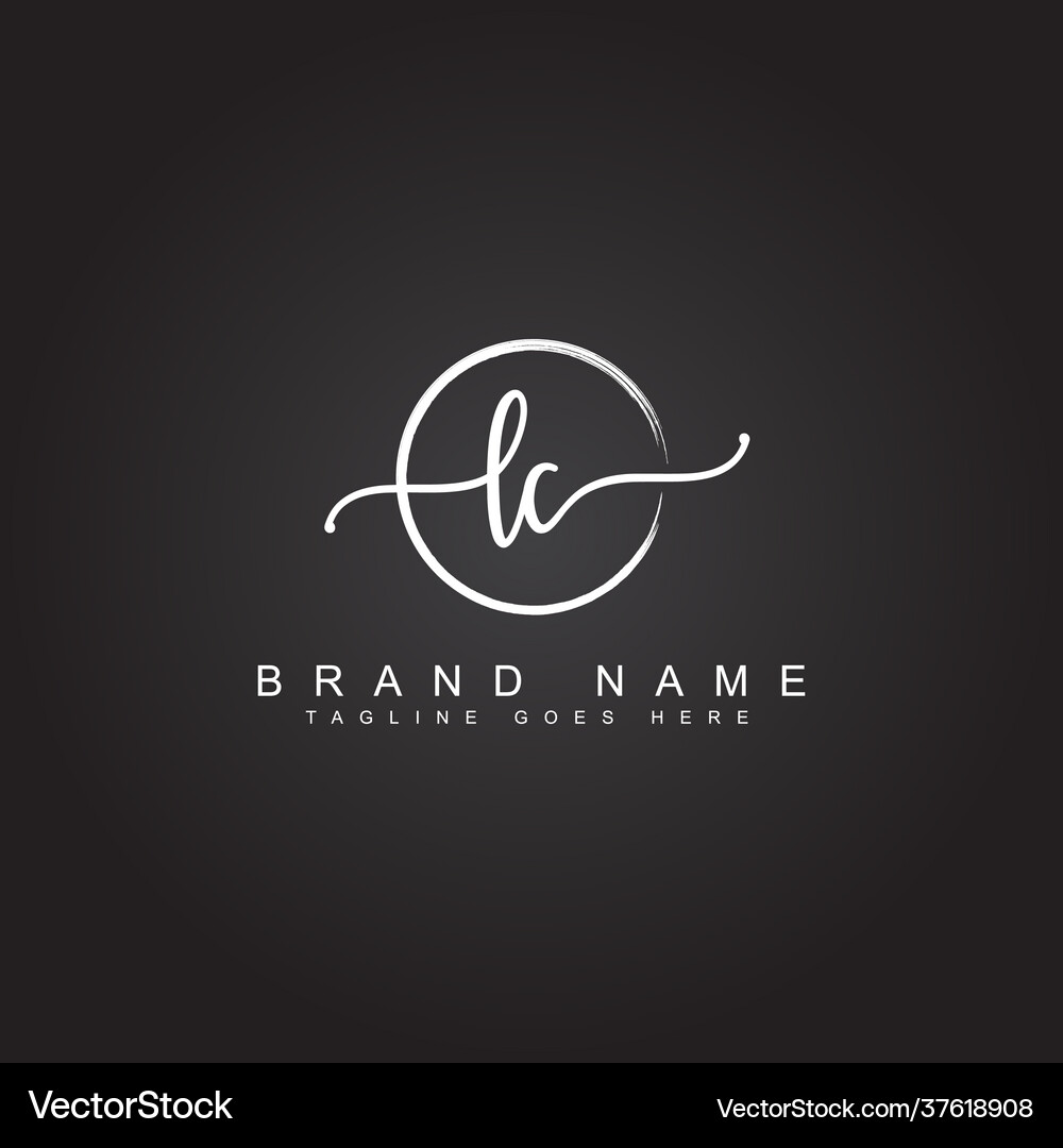 Initial letter lc logo - handwritten signature Vector Image