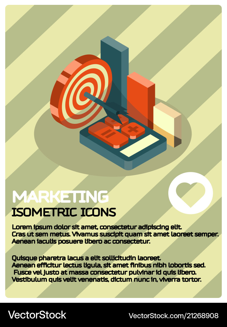 Marketing color isometric poster Royalty Free Vector Image