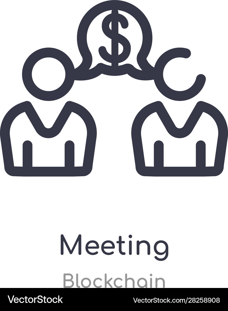 Meeting outline icon isolated line from Royalty Free Vector