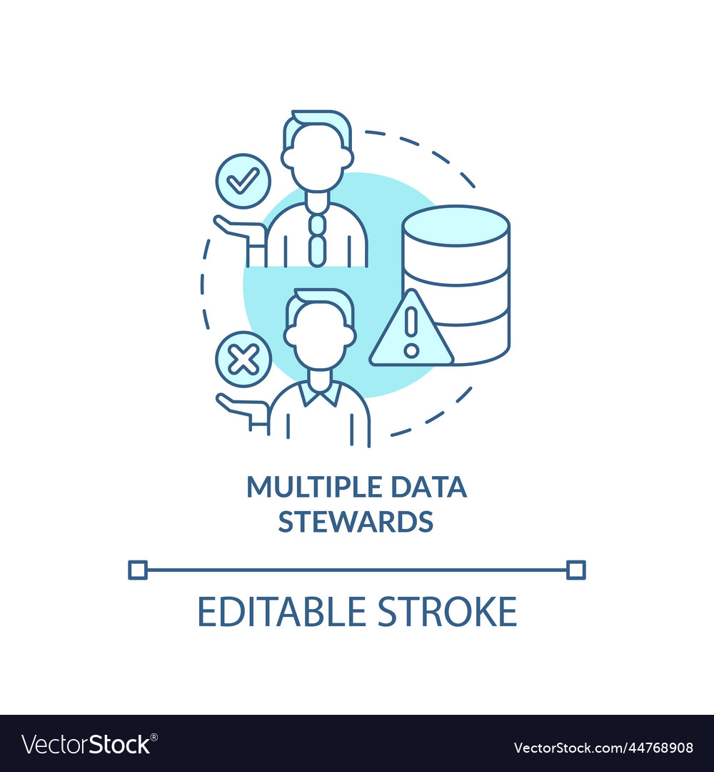 Multiple data stewards turquoise concept icon Vector Image