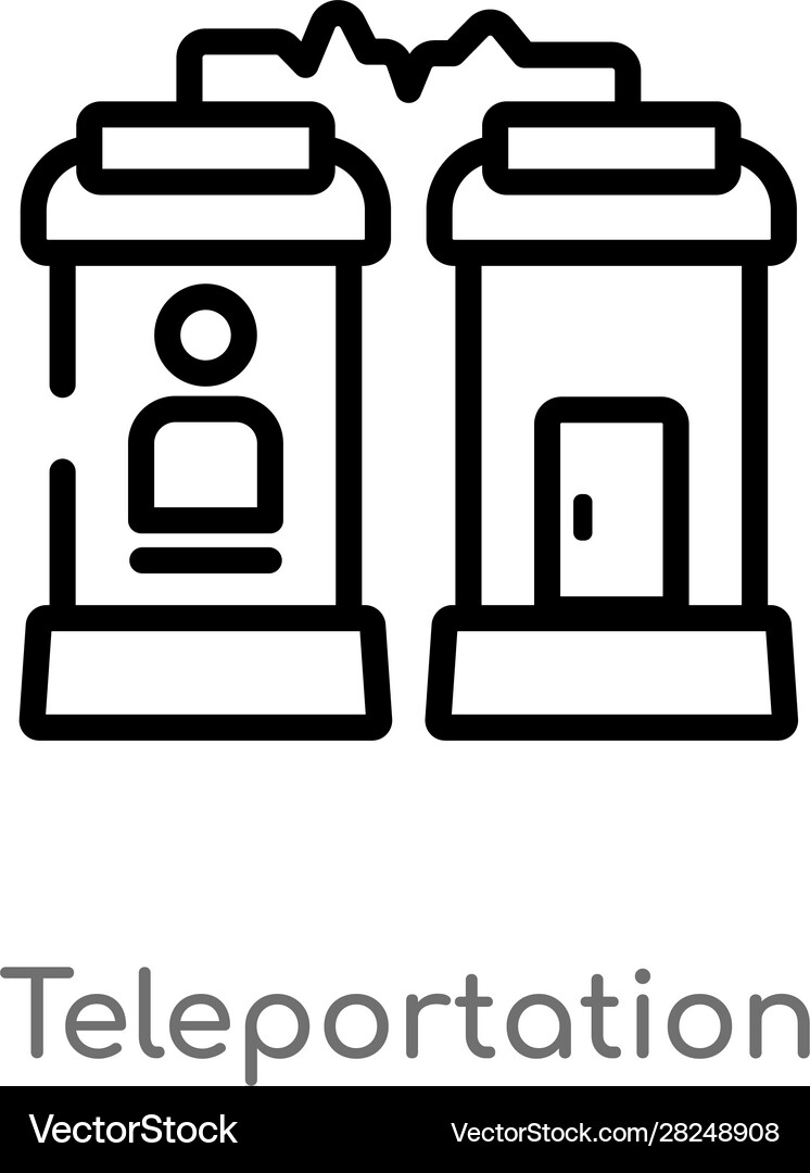 Outline teleportation icon isolated black simple Vector Image