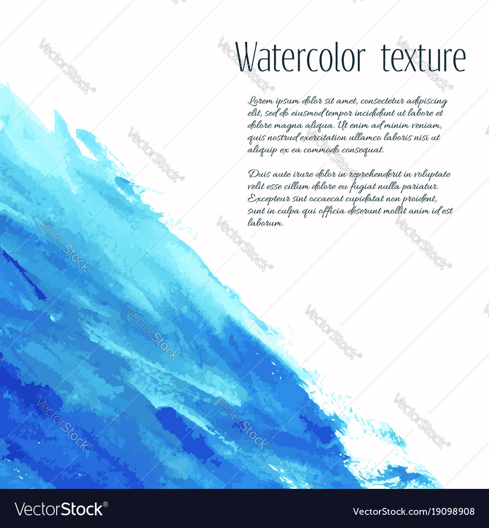 Turquoise blue watercolor texture background Vector Image