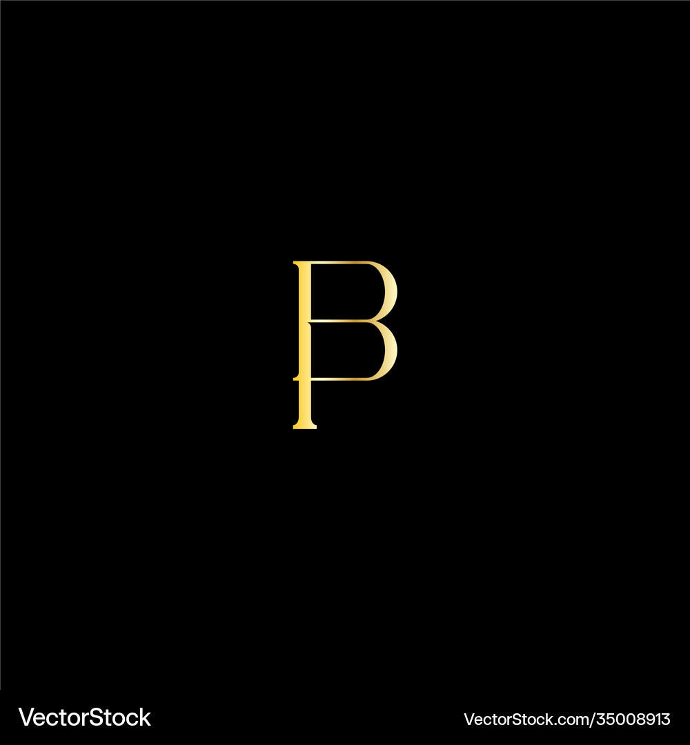 B p letter logo creative design on black color Vector Image
