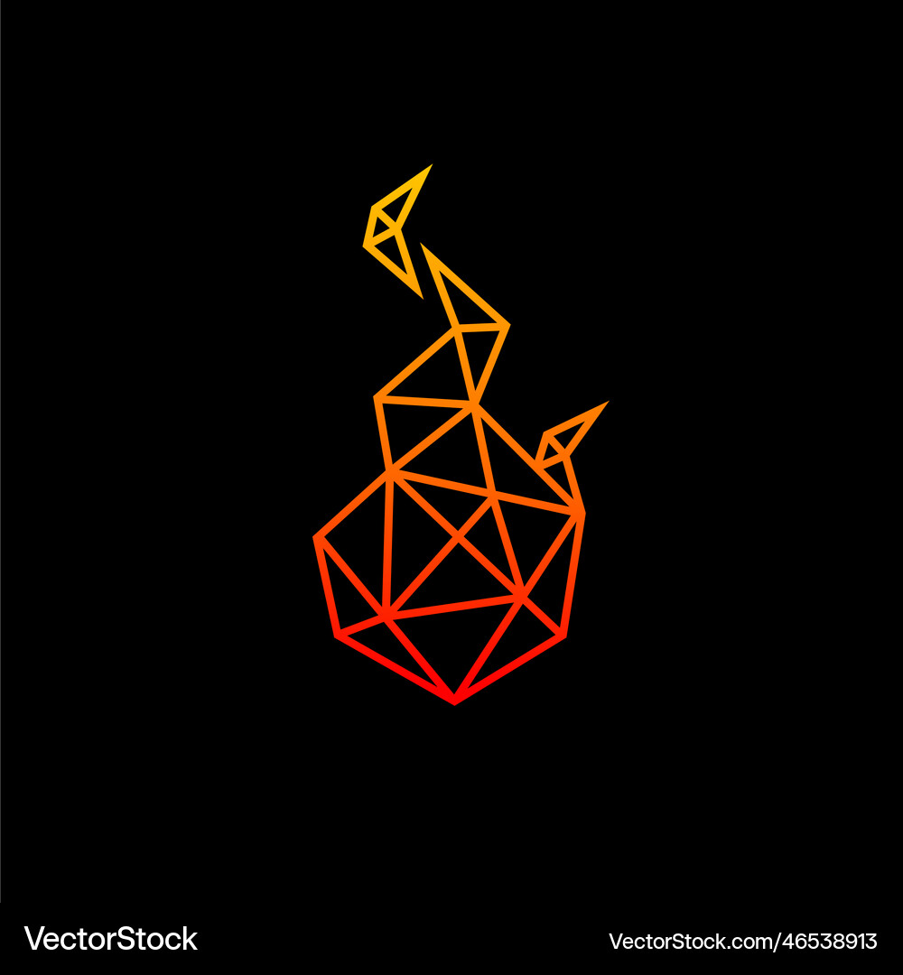 Burn geometric logo embers geometric logo Vector Image