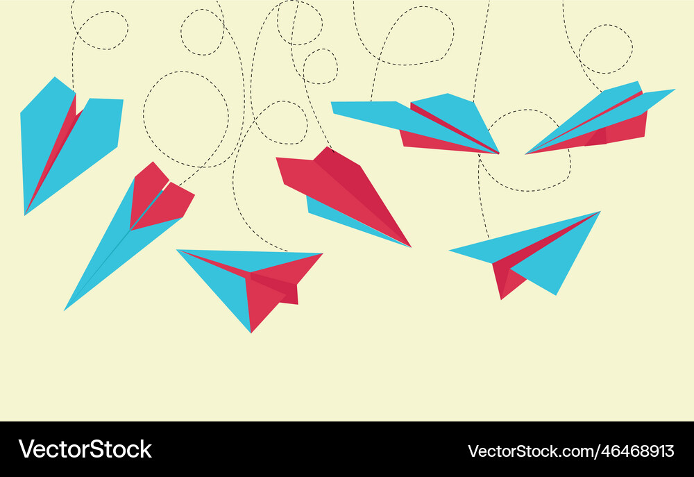 Collection of flat paper planes Royalty Free Vector Image