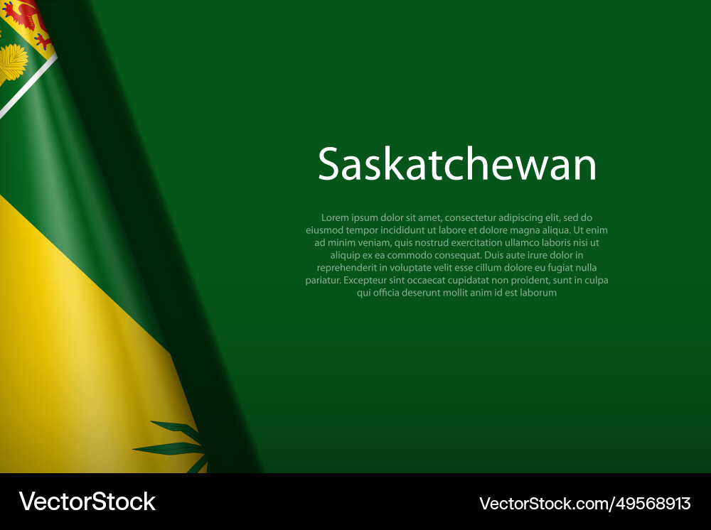 Flag saskatchewan state of canada isolated Vector Image