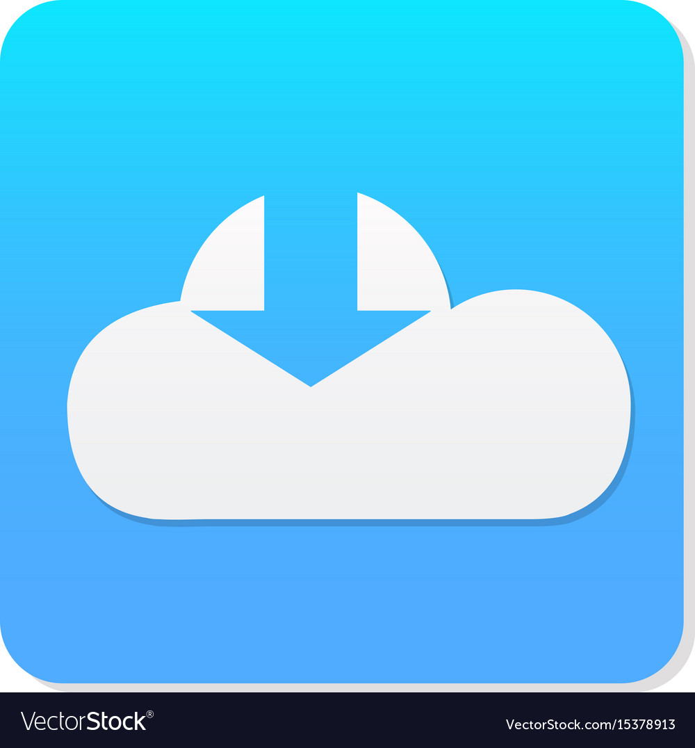 Flat cloud download icon Royalty Free Vector Image