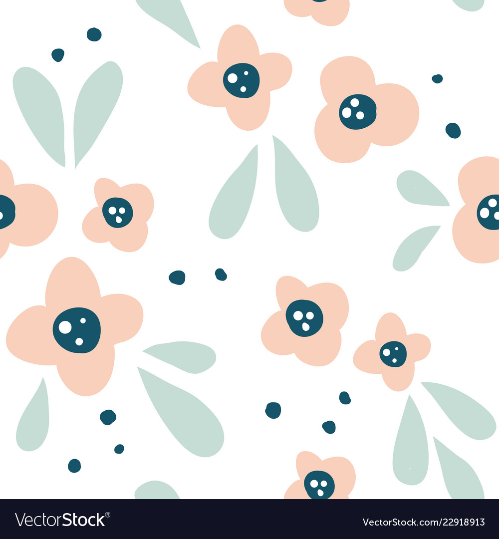 Flower simple minimalistic seamless pattern Vector Image