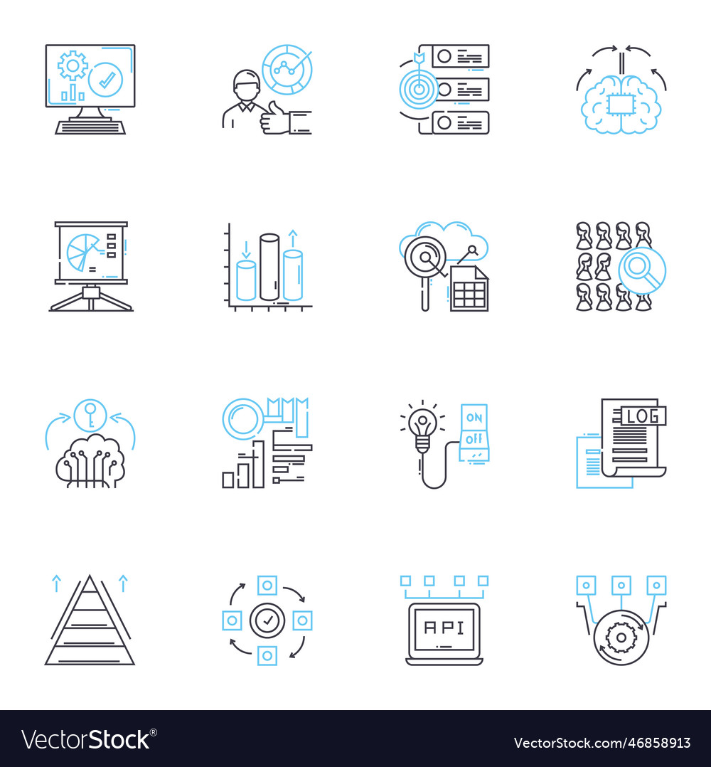 It security linear icons set encryption firewall Vector Image It security linear icons set encryption firewall Vector Image