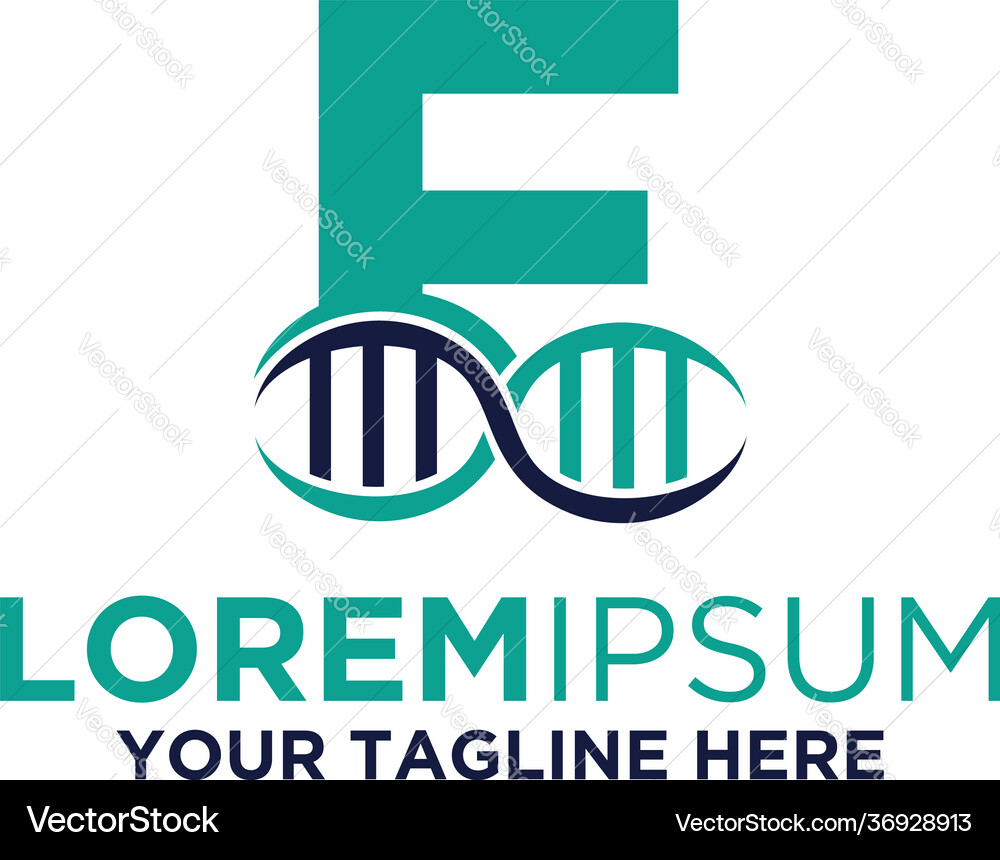 Letter e with dna logo design Royalty Free Vector Image