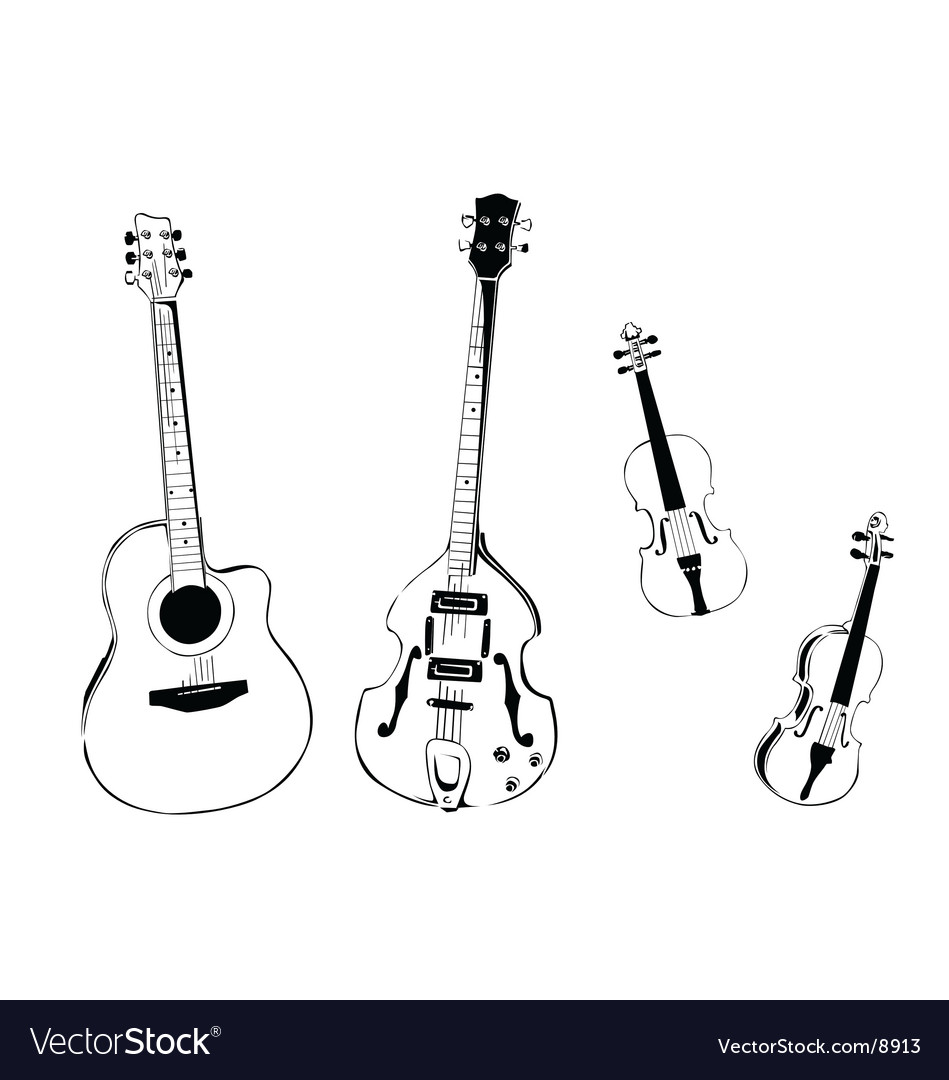 Music instruments Royalty Free Vector Image - VectorStock