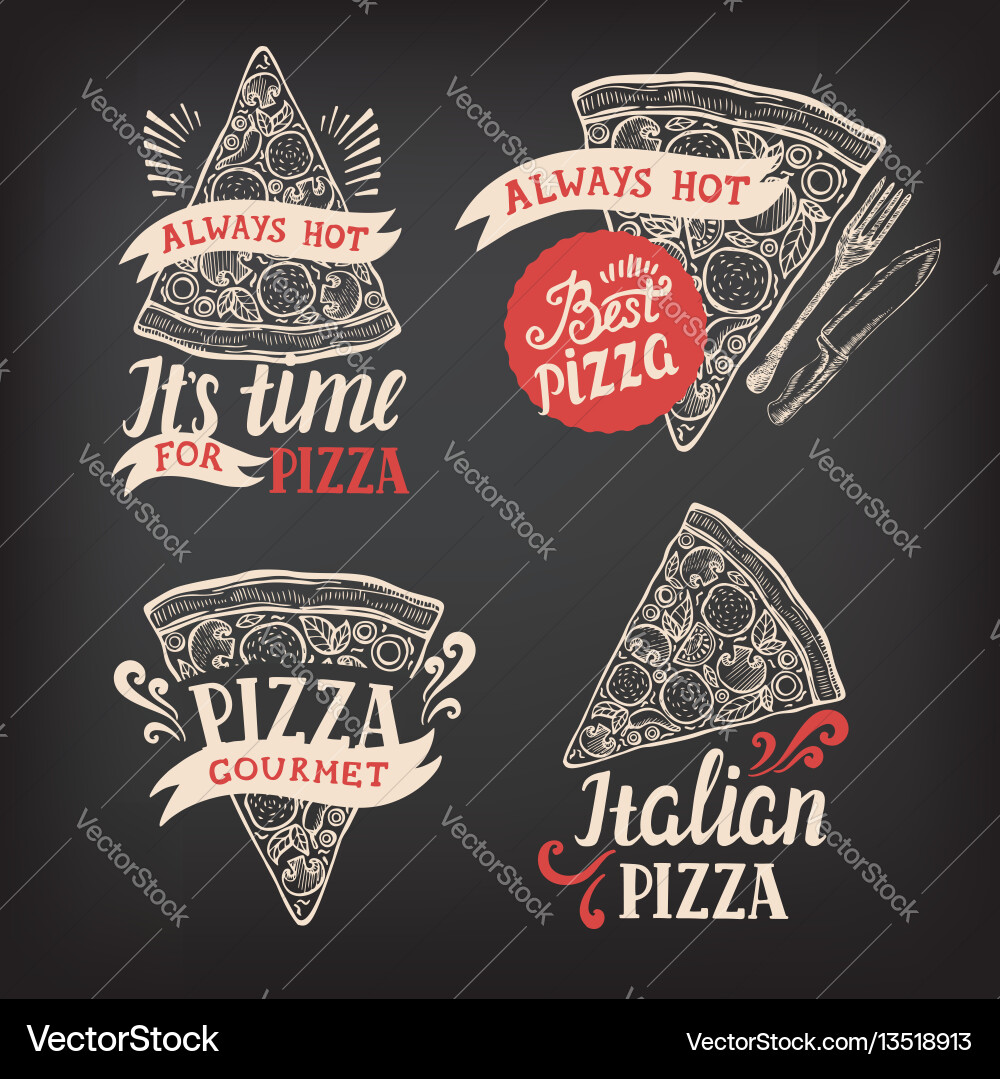 Pizza poster for restaurant and cafe Royalty Free Vector