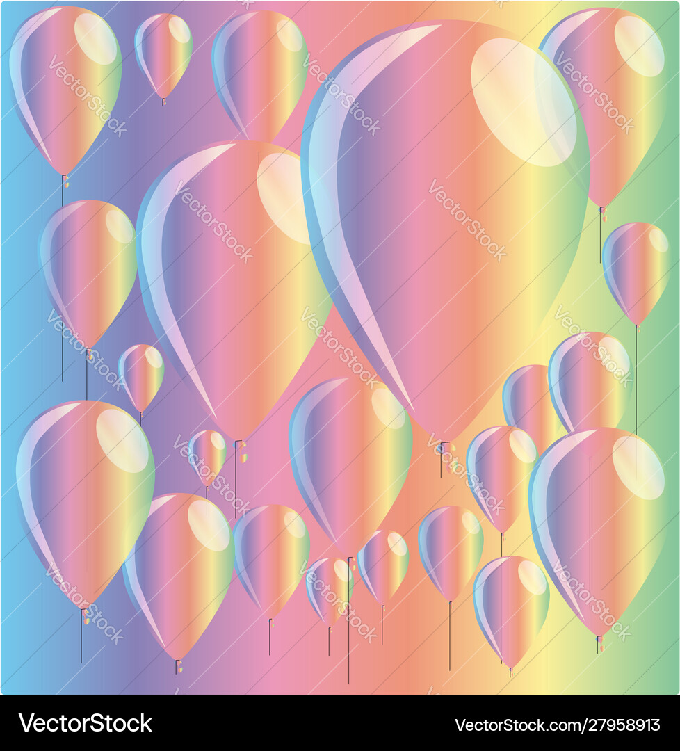 Rainbows balloons Royalty Free Vector Image - VectorStock