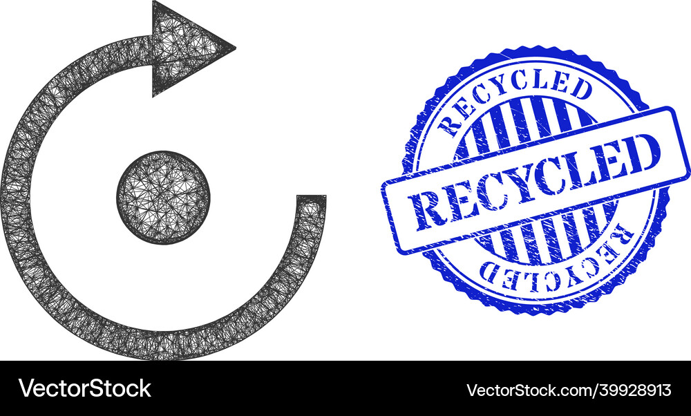 Rubber recycled stamp seal and hatched rotate web Vector Image