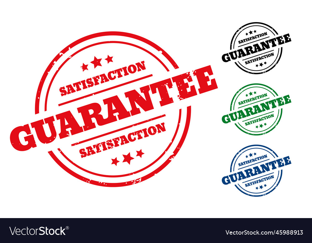 Satisfaction guarantee rubber stamp label set Vector Image