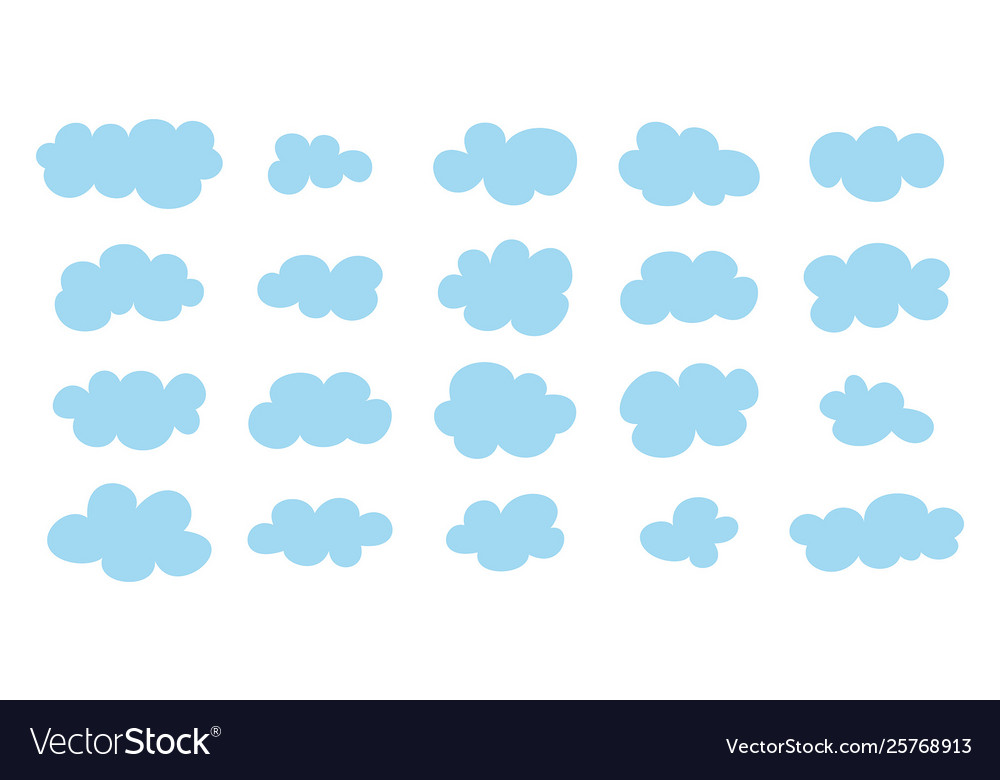 Set clouds Royalty Free Vector Image - VectorStock