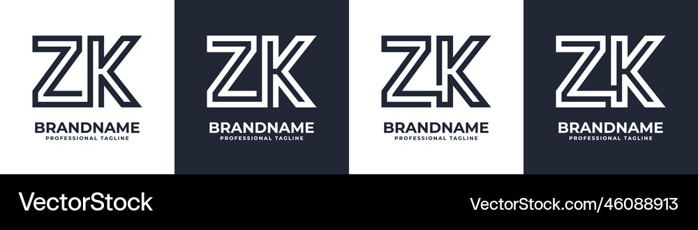 Simple zk monogram logo suitable for any business Vector Image