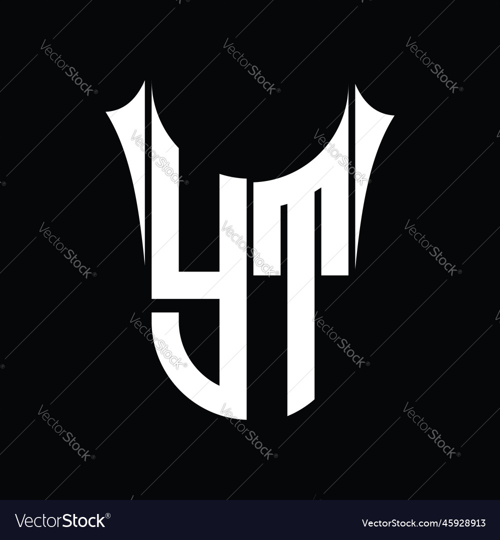 Yt logo monogram shield sharp half round shape Vector Image