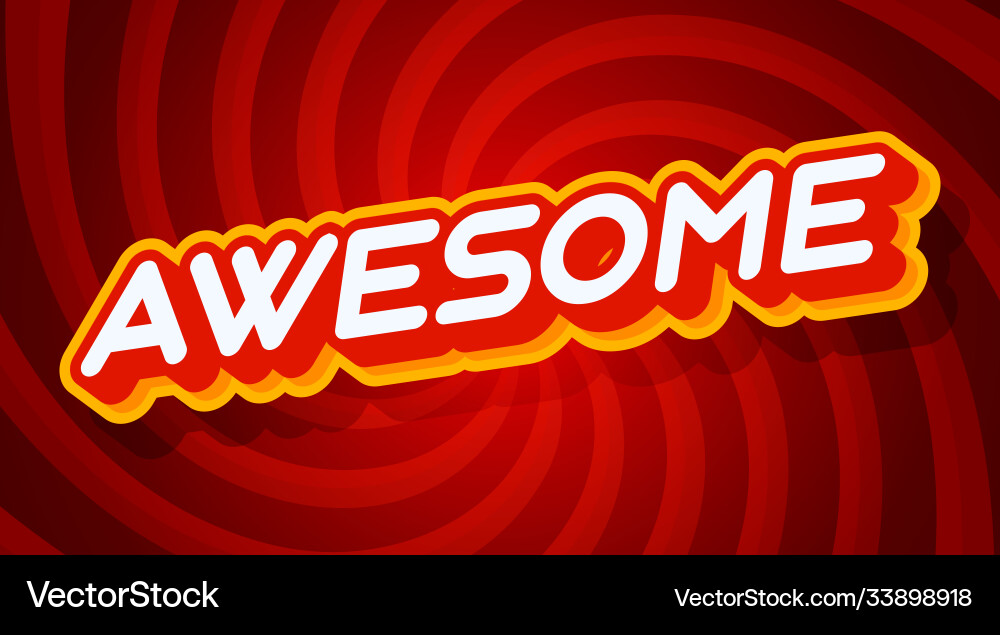 Awesome red and yellow text effect template Vector Image