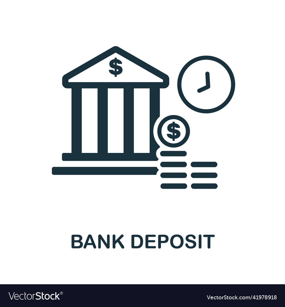 Bank deposit icon monochrome simple Royalty Free Vector