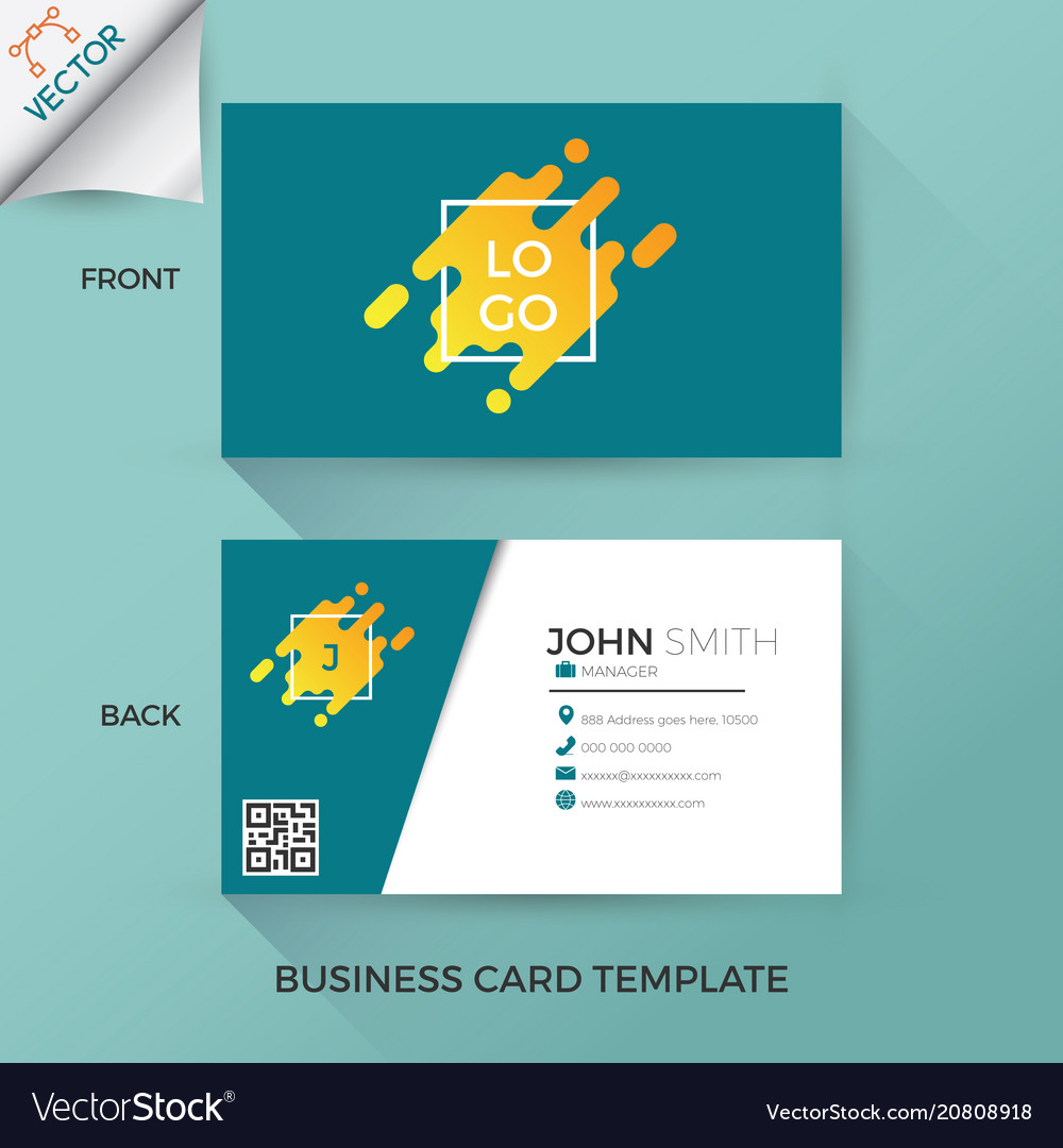 Business Name Card Template Royalty Free Vector Image