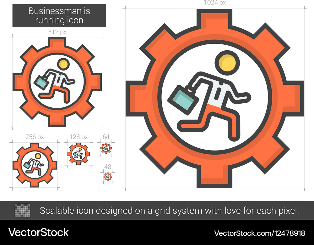 Businessman is running line icon Royalty Free Vector Image