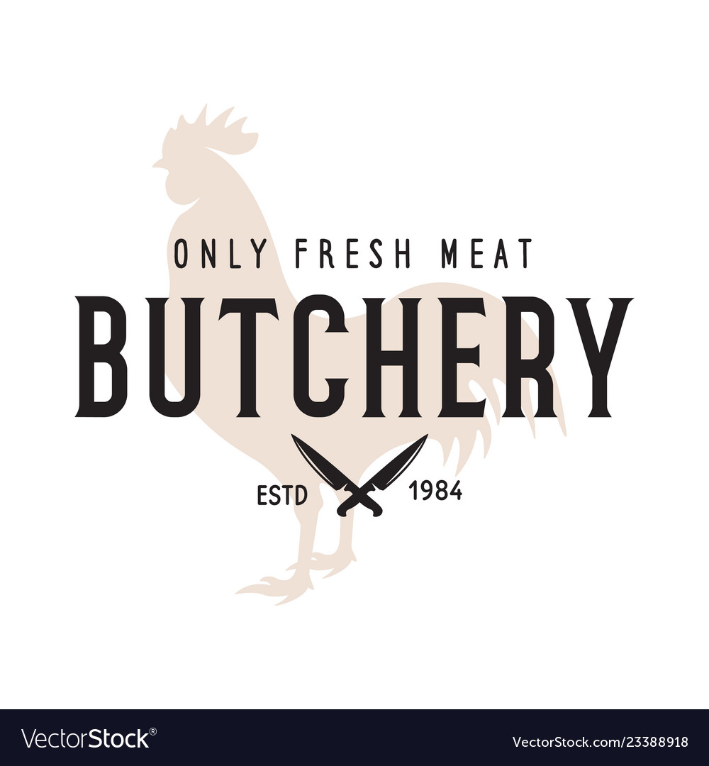 Butcher shop label badge emblem butchery store Vector Image Butcher shop label badge emblem butchery store Vector Image