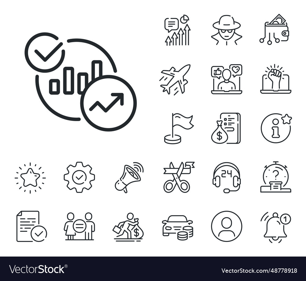Charts statistics line icon report graph sign Vector Image