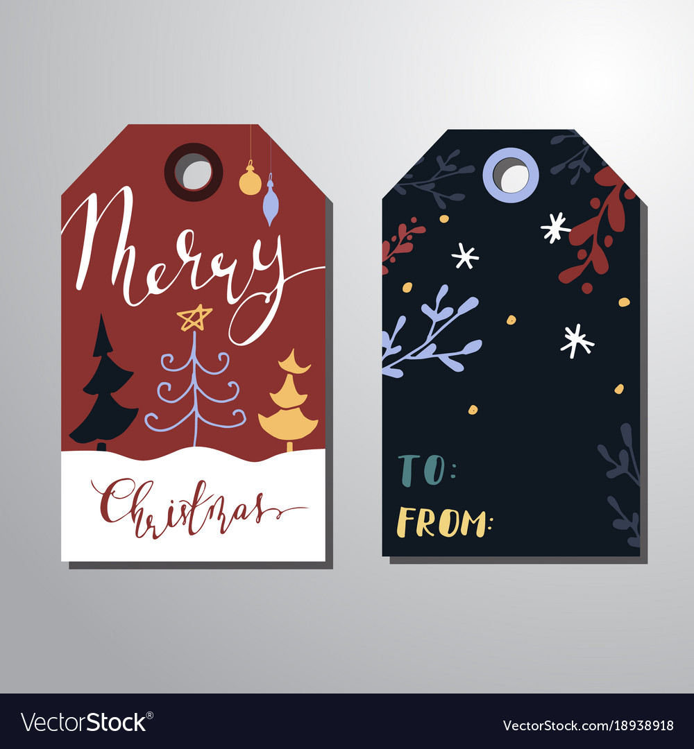 Christmas gift tags set Royalty Free Vector Image