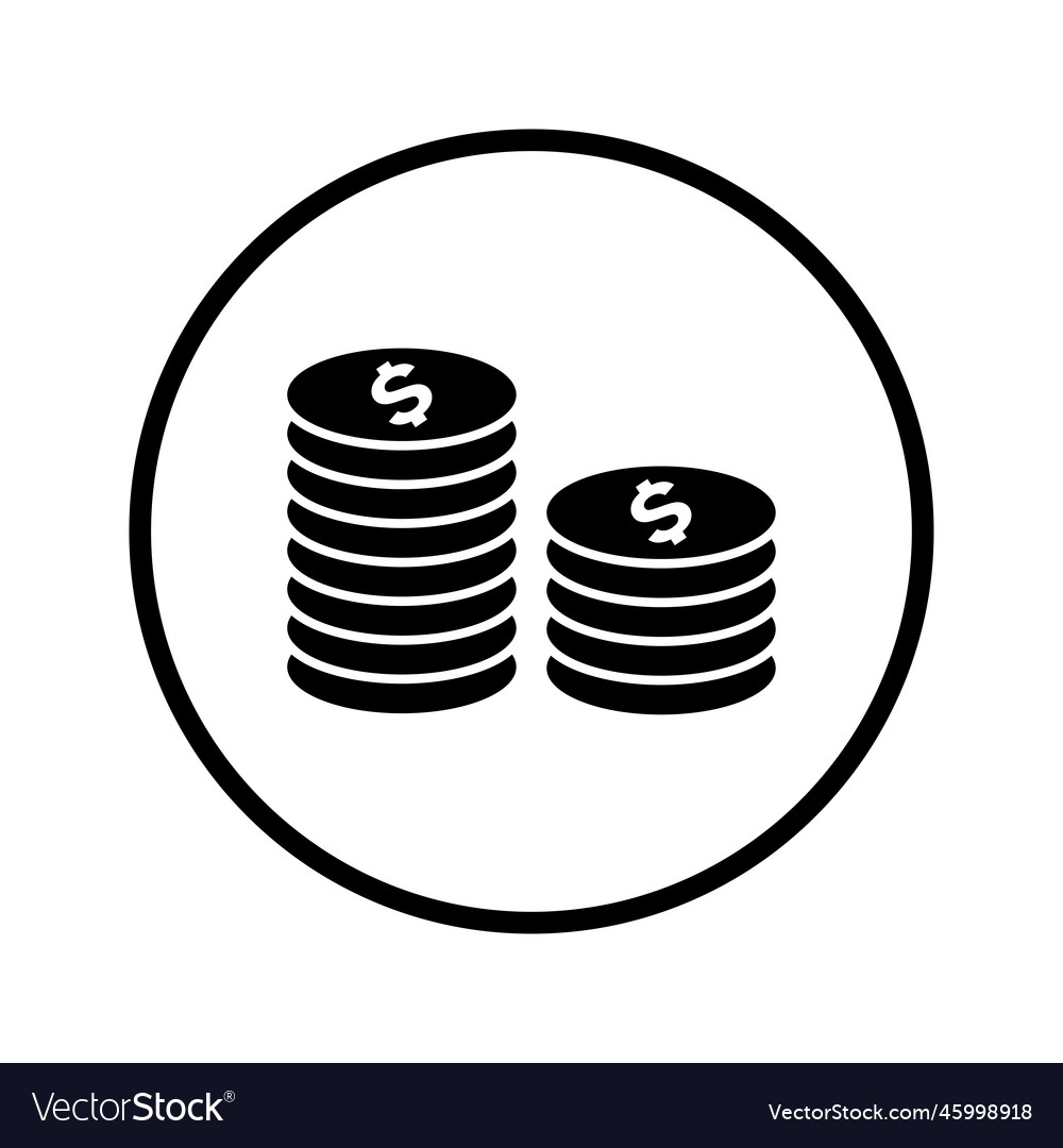 Coin stack icon Royalty Free Vector Image - VectorStock