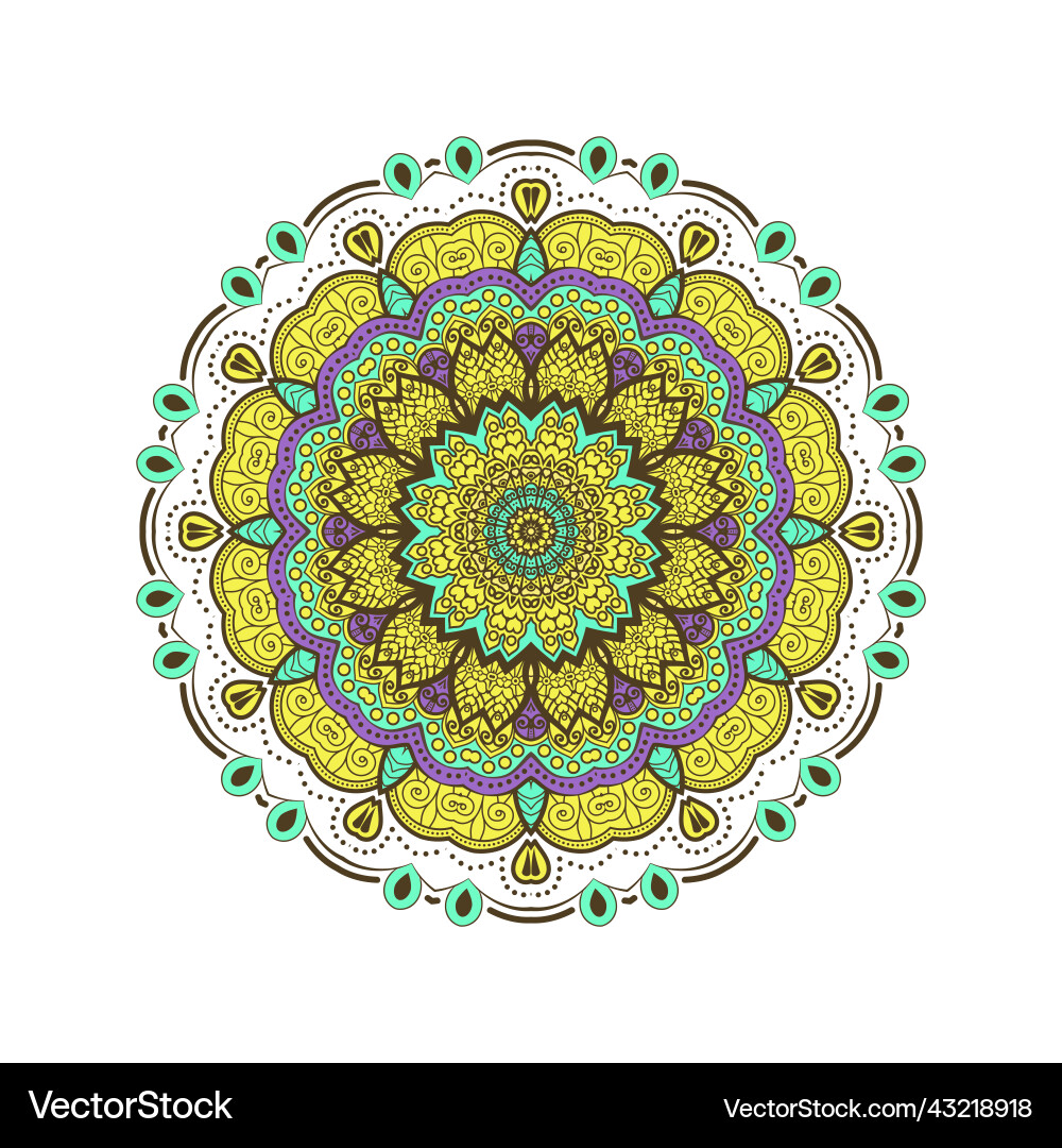 Colorful mandala design geometric Royalty Free Vector Image