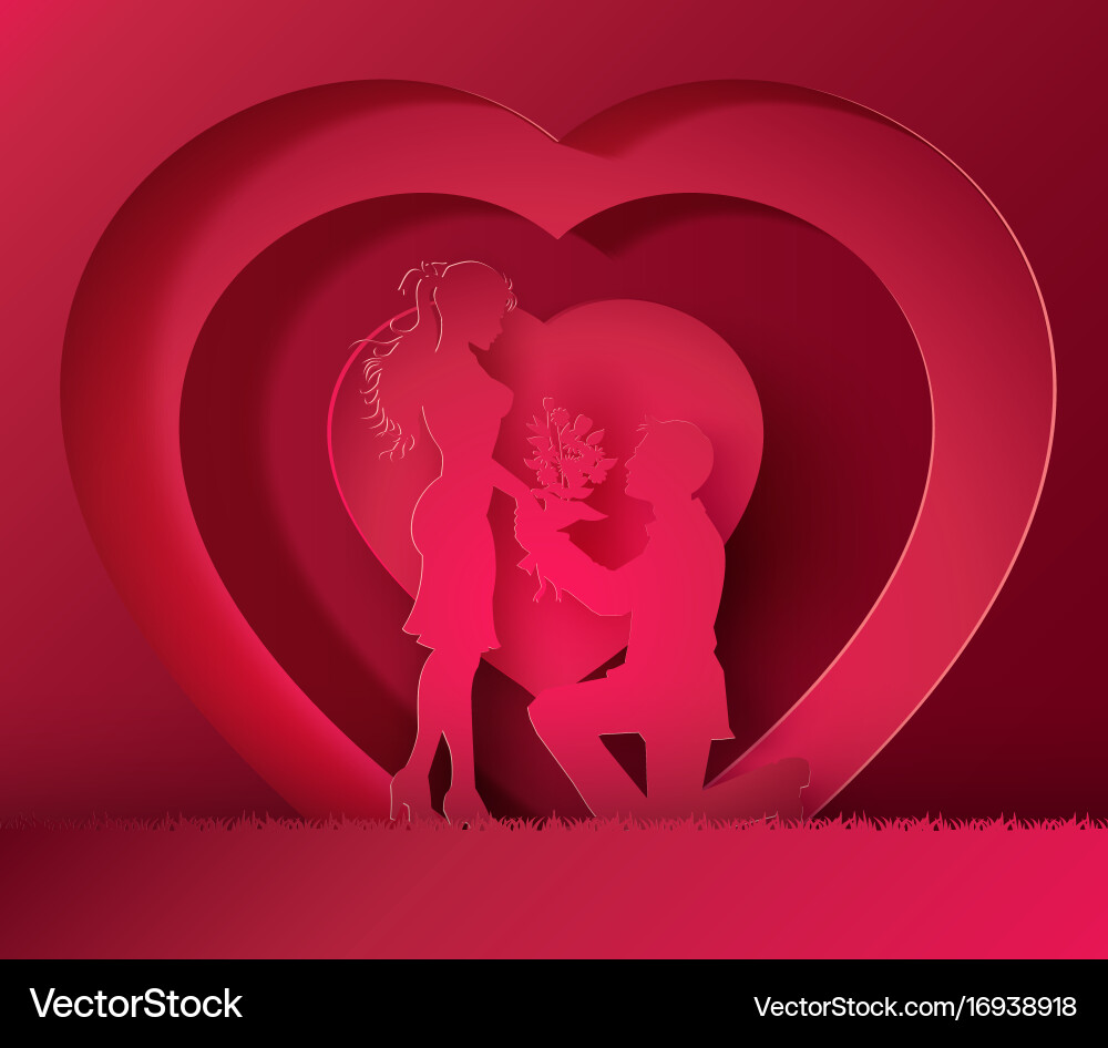 Couple in the heart shape Royalty Free Vector Image