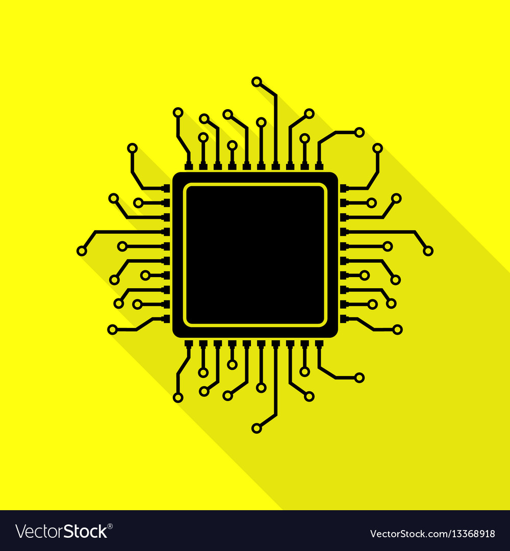 Cpu microprocessor black icon with Royalty Free Vector Image Cpu microprocessor black icon with Royalty Free Vector Image