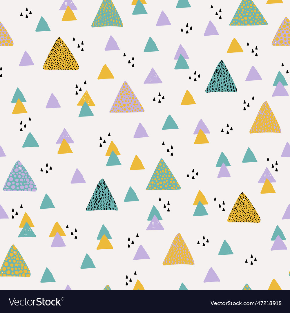 Creative grunge triangles seamless pattern Vector Image
