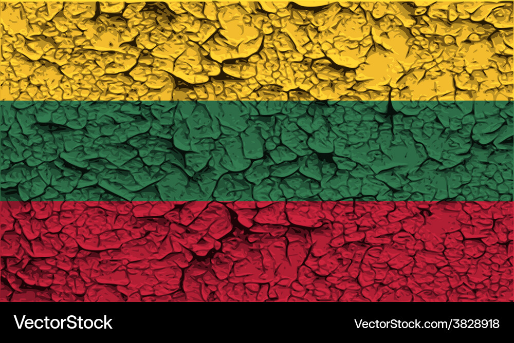 Flag of lithuania with old texture Royalty Free Vector Image
