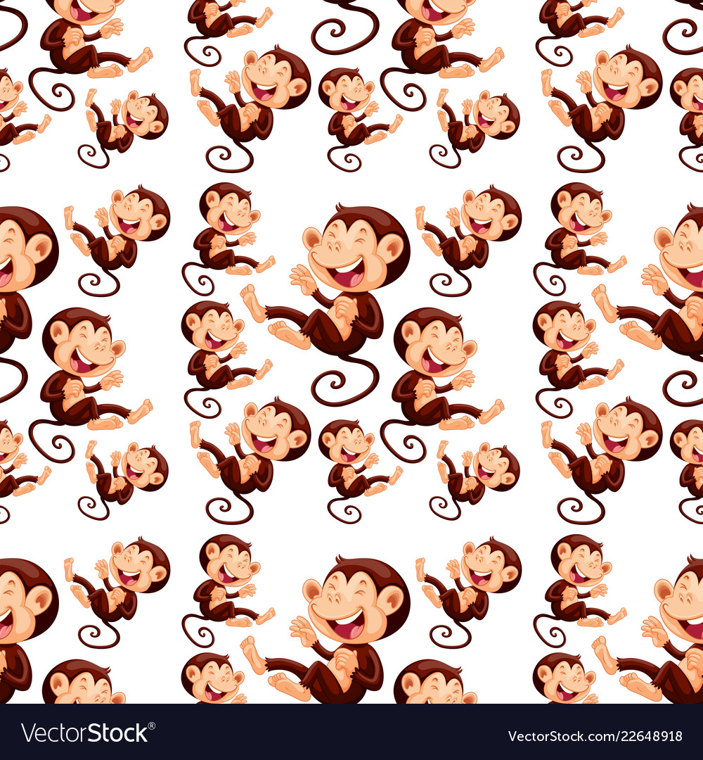 Happy monkey seamless pattern Royalty Free Vector Image