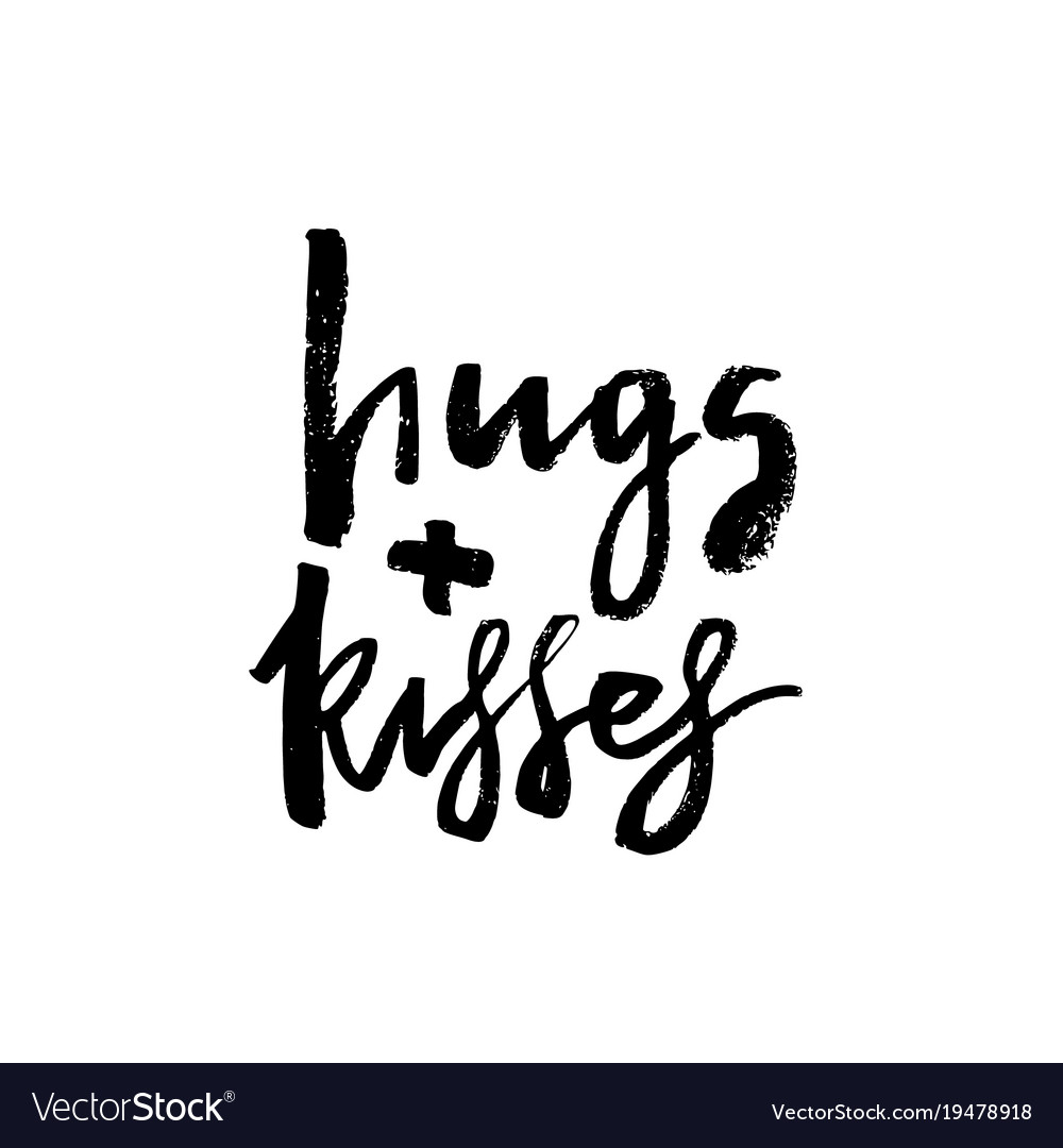 Hugs and kisses - happy valentines day card Vector Image