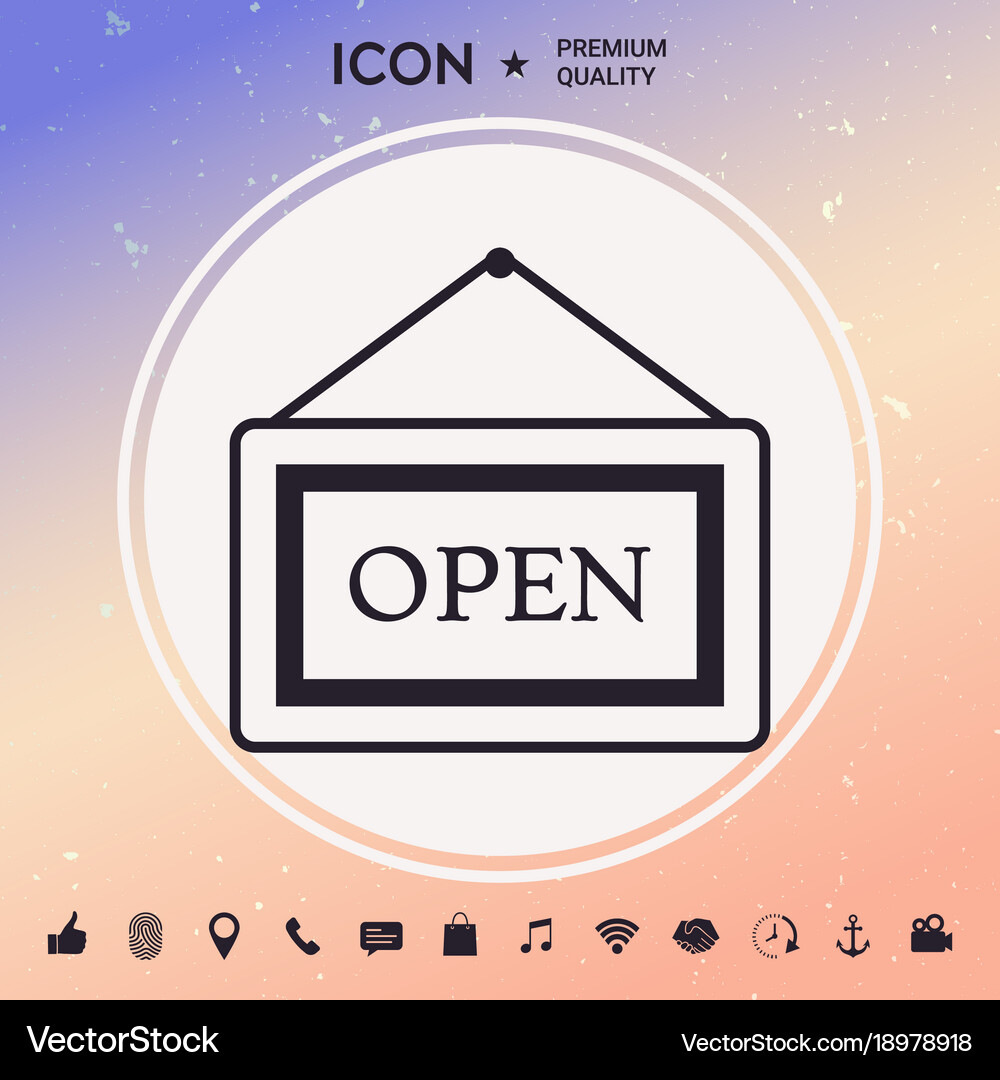 Information plate with open sign board hanging Vector Image