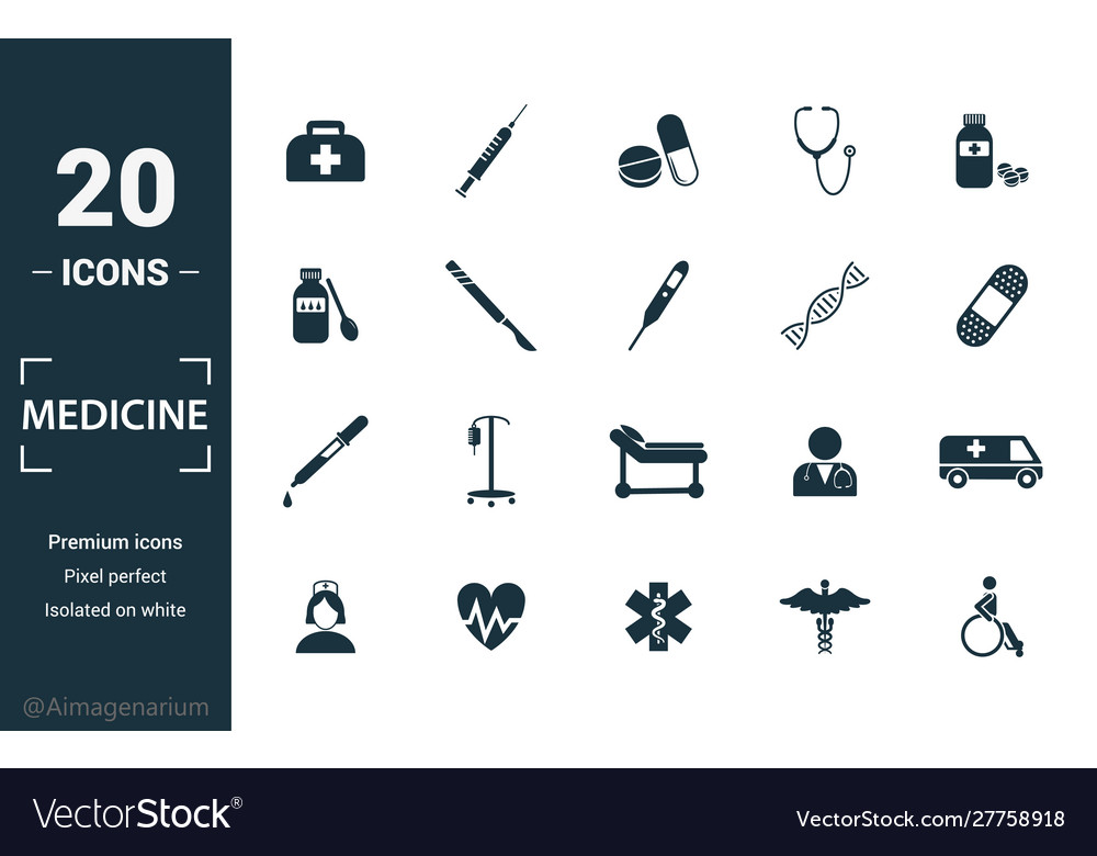 Medicine icon set include creative elements Vector Image
