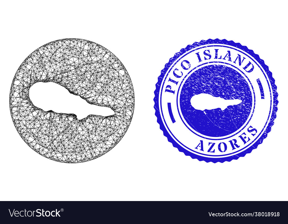 Mesh carcass subtracted pico island map and grunge