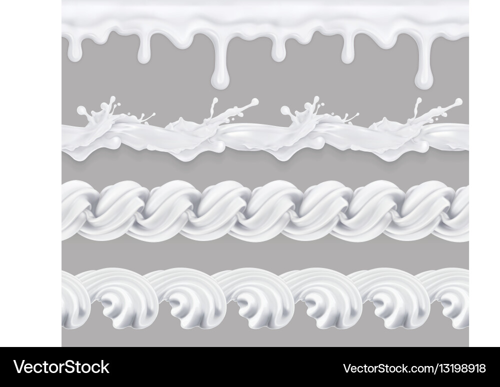 Milk whipped cream sweet glaze seamless pattern Vector Image