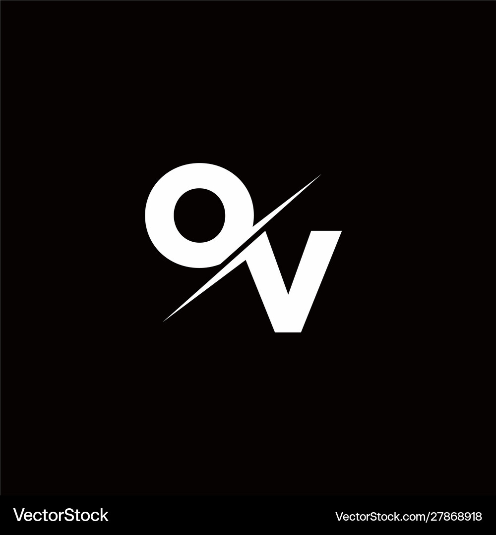 Ov logo letter monogram slash with modern Vector Image