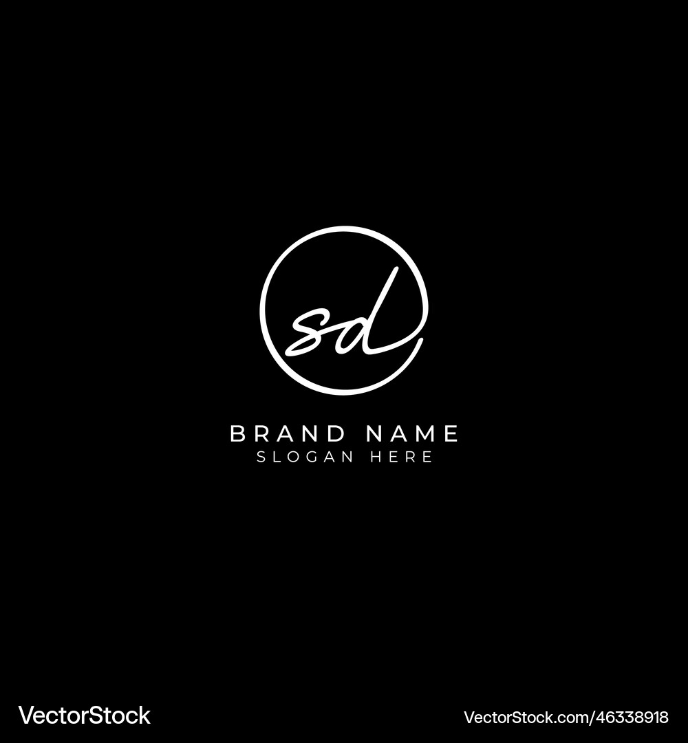 S d sd initial letter handwritten signature logo Vector Image
