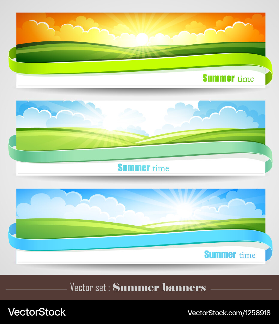 Set of summer banners Royalty Free Vector Image