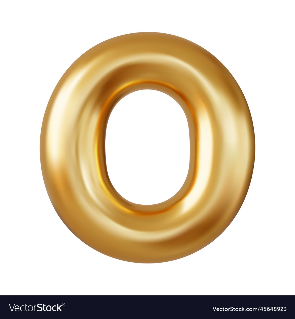 3d letter o uppercase Royalty Free Vector Image