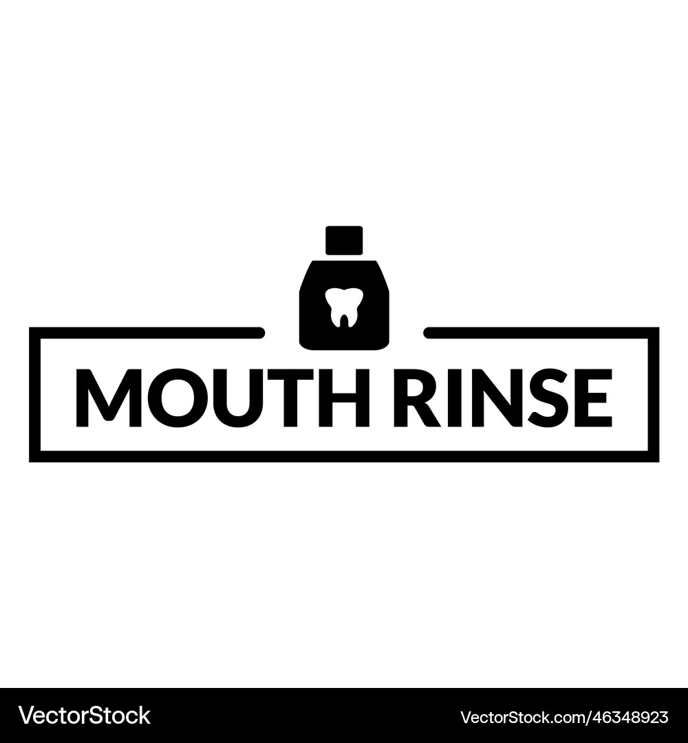 Bathroom label mouth rinse icon Royalty Free Vector Image