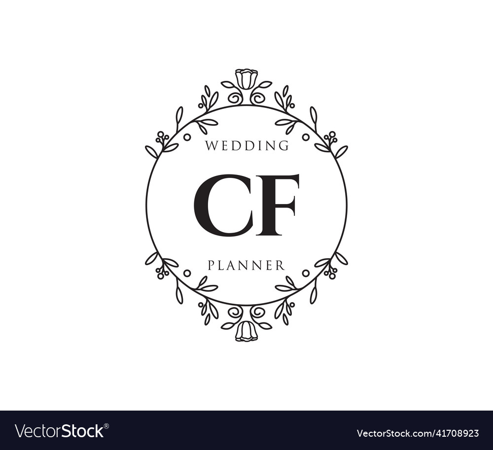 Cf initials letter wedding monogram logos Vector Image